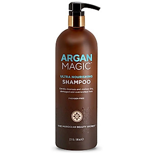 Argan Magic Ultra Nourishing Shampoo - Argan Oil and Antioxidants to Nourish and Restore Damaged and Over-Processed Hair Types | Made in USA, Paraben Free, Cruelty Free (32 oz)