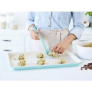 GreenLife Bakeware Healthy Ceramic Nonstick 18" x 13" Half Cookie Sheet Baking Pan, PFAS-Free, Turquoise & Bakeware Healthy Ceramic Nonstick, 12 Cup Muffin and Cupcake Baking Pan, PFAS-Free, Turquoise