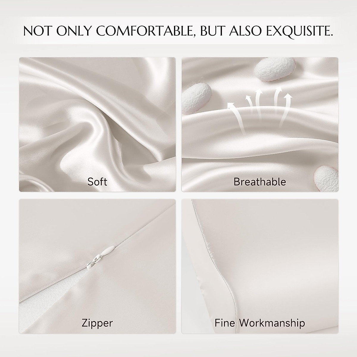 THXSILK 19 Momme 100% Mulberry Silk Pillowcase for Contour Memory Foam Pillow, Contour Pillow Case Cover, Cervical Pillow Case, Pack of 1(Natural White, 20"x12"x3.9"/2.7")