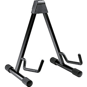 K&M Konig & Meyer 17541.013.55 Guitar Stand | Sturdy Heavy Duty Protective Rubber Covered Adjustable Frame | Folds Flat Portable | Fits Acoustic Guitars | For Adult and Youth Musicians | Black