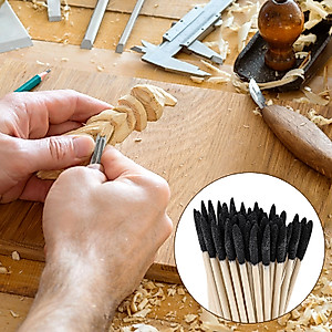 Sanding Sticks 50 Pack Tight Spaces Matchsticks Slanted Sanding Twigs Fine Detailing Sanding Sticks for Plastic Models Wood Hobby