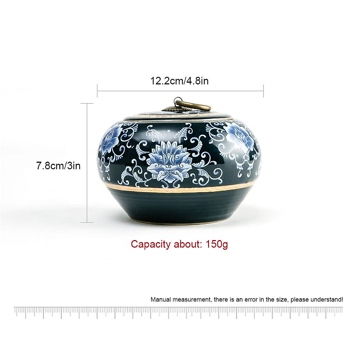 Ceramic Storage Jars, Exquisite Glaze Food Canisters for Kitchen Spice Storage,Tea Caddy Storage,Coffee Jar,Condiment Jar with Seald Lid