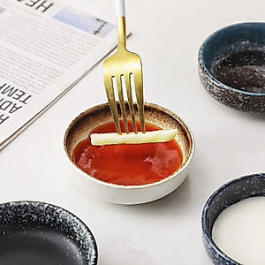 JuneCat 3.3 Inch Soy Sauce Dish Dipping Bowls 2.5oz Side Dishes Small Appetizer Pinch Bowls Set of 6