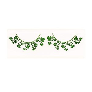EMILYSTORES Green Lashes Shamrock 3D Clover Leaves Leprechauns For St. Patrick's Day Masquerade Halloween Costume Eyelashes 1 Pair