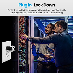 Lock Socket Outlet Lock - Anti Theft Outlet Lock to Secure Three Pronged Plugs, Innovative Way to Prevent Unplugging, Secure Locks for Cords, Includes Security Screw & Allen Wrench - White