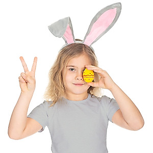 Funcredible Gray Bunny Ears Headband - Rabbit Ears Headband - Bunny Cosplay Costume Accessories - Bendable Bunny Ears for Kids and Adult