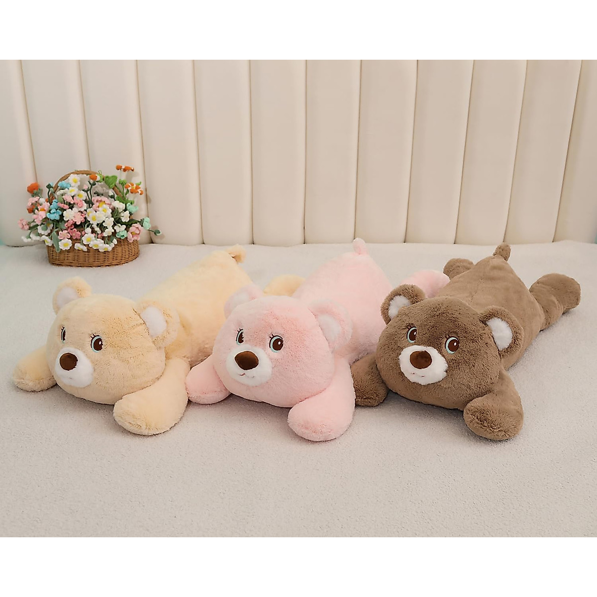 XMV 26 inch 5 lbs Bear Weighted Stuffed Animals, Large Weighted Plush Animal, Cute Plush Toy Pillow, Soft Bear Plushie Gifts for Adults, Kids, Boys and Girls(Brown)