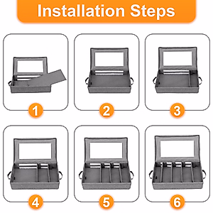 Flatware Utensil Storage Case, Silverware Storage Box Chest with Adjustable Dividers, Cutlery Storage Holder with Zipper Lid for Organizing Cutlery, Flatware, Knives, Large Capacity Gray