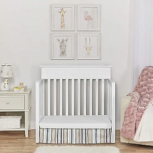 Dream On Me Harbor 4-in-1 Convertible Mini Crib in White, Greenguard Gold Certified