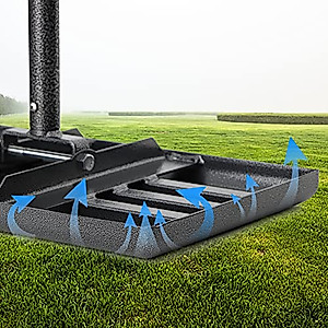SANDEGOO Lawn Leveling Rake | Levelawn Tool | Level Soil or Dirt Ground Surfaces Easily | 18” x 10” Ground Plate | rakes for lawns Heavy Duty 72” Extra Long Handle | Extracted Iron Metal Black