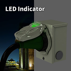 Pre-Drilling 50 Amp Generator Power Inlet Box RVMATE, NEMA SS2-50P 125/250 V 6250/12500W Power Inlet Box, Waterproof for Outdoor Use