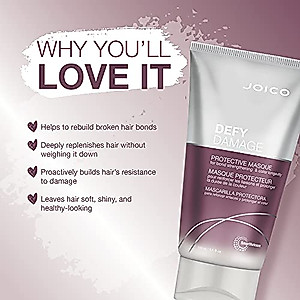 Defy Damage Protective Masque | For Color-Treated Hair | Strengthen Bonds & Preserve Hair Color | With Moringa Seed Oil & Arginine | 5.1 Fl Oz