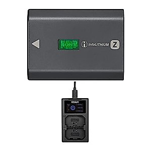 Sony NP-FZ100 Z-Series Rechargeable Battery Pack (for a9 and a7rIII Cameras) with Dual Charger - Great Replacement Accessory for Compatible Digital Cameras (2 Items)