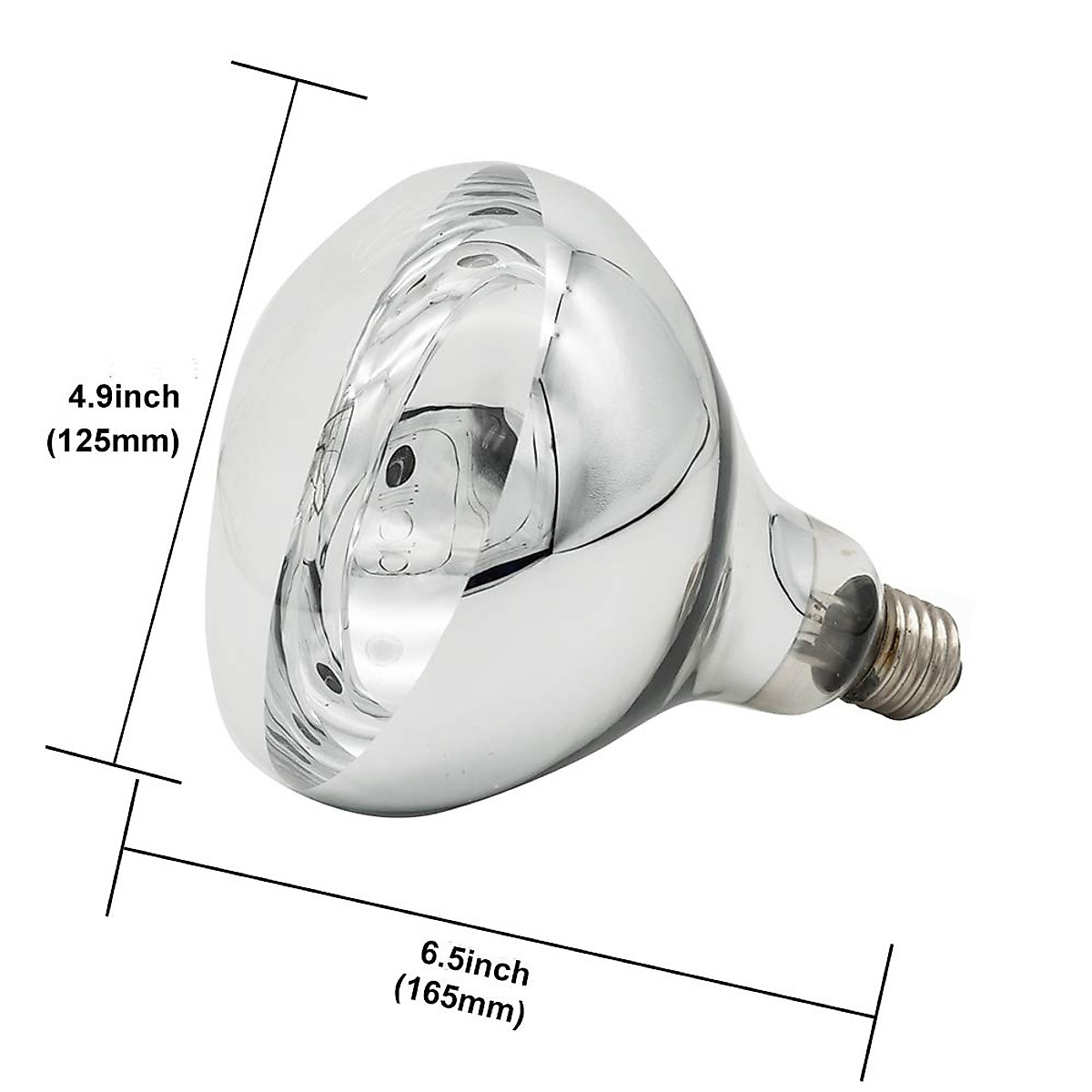 Fengrun Heat Lamp Bulb Clear Infrared Light Bulb 150 Watt Hard Explosion-Proof Glass for Chicks, Poultry, Bathroom, Shower, Food, Chicken, Pets, Light Therapy BR40(120V,150W)