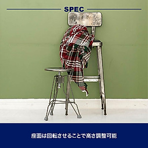 Dulton Stool Clipper 2 Chrome, Stool That Makes You Feel The Possibilities of Wide Applications, Stool, Stool, American Height 17.3-18.9 inches (440-480 mm), Width 15.2 inches (385 mm), Depth 13.8