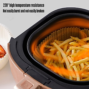 Air Fryer Disposable Paper Liner,Disposable Fryer Paper Pads, Non-Stick Air Fryer Lined Oil Resistant, Waterproof, Food Grade Baking Paper Baking Microwave Baking Paper 6.3" (50 Colors)