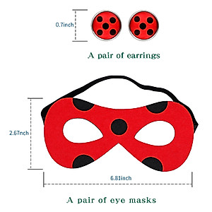 Askuang Costume Set Including Mask+Clip on Earring for Ladybug Cosplay Halloween Party