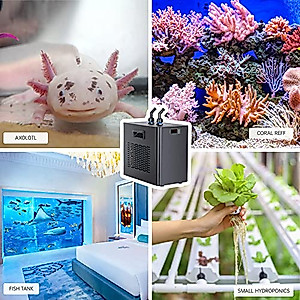 Aquarium Chiller for Fish Tank - 42GAL 1/10HP Water Chiller with Quiet Design Compressor - Refrigeration for Hydroponic System Axolotl Jellyfish Coral 160L