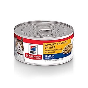 Hill's Science Diet Adult 7+, Senior Adult 7+ Premium Nutrition, Wet Cat Food, Chicken Minced, 5.5 oz Can, Case of 24