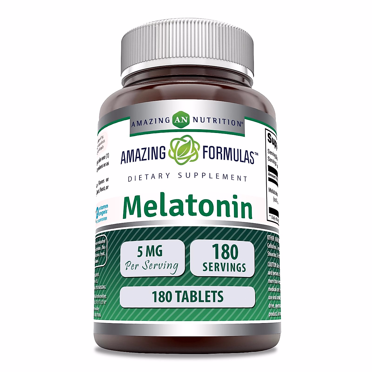 Amazing Formulas Melatonin Supplement | Unflavored | 5 Mg | 180 Tablets | Non-GMO | Gluten Free | Made in USA