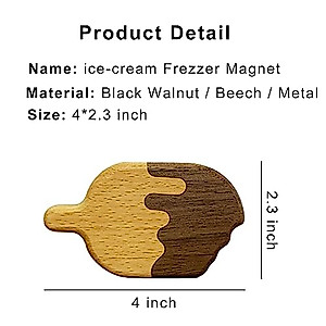 Ice Cream Wooden Bottle Opener Freezer Magnet with Wax as