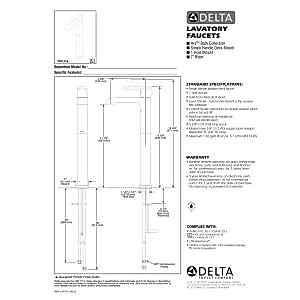 Delta Faucet Ara Vessel Sink Faucet, Matte Black Bathroom Faucet, Single Hole Bathroom Faucet, Single Handle Bathroom Faucet, Matte Black 767LF-BL