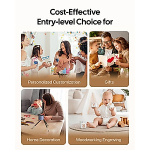 LaserPecker 1 Pro Laser Engraving Machine, Laser Engraver Mini 405nm Wavelength Laser Etcher, 0.15mm High Precision Engraver for Felt Leather Wood (No for Metal) - with Auto Focus Stand