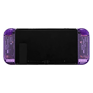 eXtremeRate DIY Replacement Shell Buttons for Nintendo Switch & Switch OLED, Clear Atomic Purple Custom Housing Case with Full Set Button for Joycon Handheld Controller - Console Shell NOT Included
