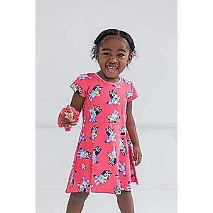 Bluey Toddler Girls Skater Dress Pink 4T