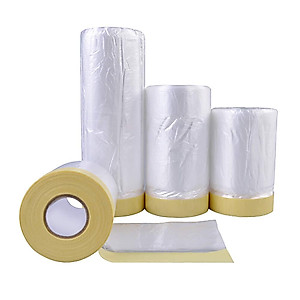 MyLifeUNIT Tape and Drape, Assorted Masking Paper for Automotive Painting Covering (66-Feet, 3 Sizes)