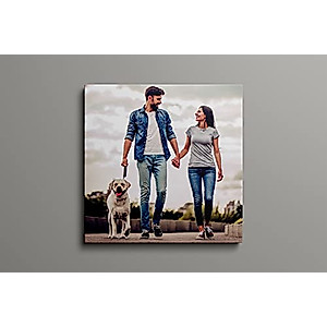 Woaiting Custom Canvas Prints Your Own Photos wall decor for men,boyfriend gift,Personalized Canvas Wall Art Frame Create Wedding, Baby, Pet, Family (White, 8x8)