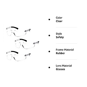 Pyramex Ztek Bifocal Reader Safety Glasses with Clear Lens S2510R25 (3 Pair) (+2.5 Lens)
