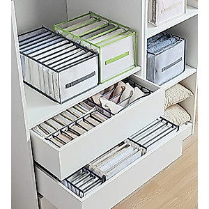 4PCS Extra Large 7 Compartments Wardrobe Clothes Organizer,Closet Organizers for Jeans,Pant,Sweater for Clothing,Clothes Drawer Organizer Dividers for Folded Clothes