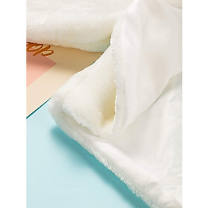 Blulu Girls Faux Fur Bolero Princess Shawl Wraps Girls Shrug Coat Jacket Flower Cape Wedding Party Dress Beige