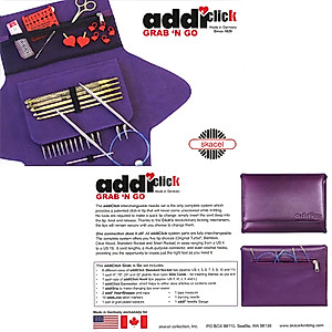 addi Click Grab N Go 5-Inch Interchangeable Circular Set Rocket Tips US 4, 5, 6, 7, 8, 9, 10, 11 and Crochet Tips Metric 4, 5, 6, 7, 8 with 4 Blue Cords with Project Bag