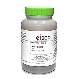 Fine Iron Filings for The Study of Magnetism, 250g - Eisco Labs - Made in The USA