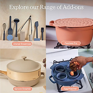 Our Place Perfect Pot Roasting Rack - 2-in-1 Custom-Fit Rack and Steamer | Toxin-Free Ceramic Coating | With Oven-Safe Silicone Feet | Char