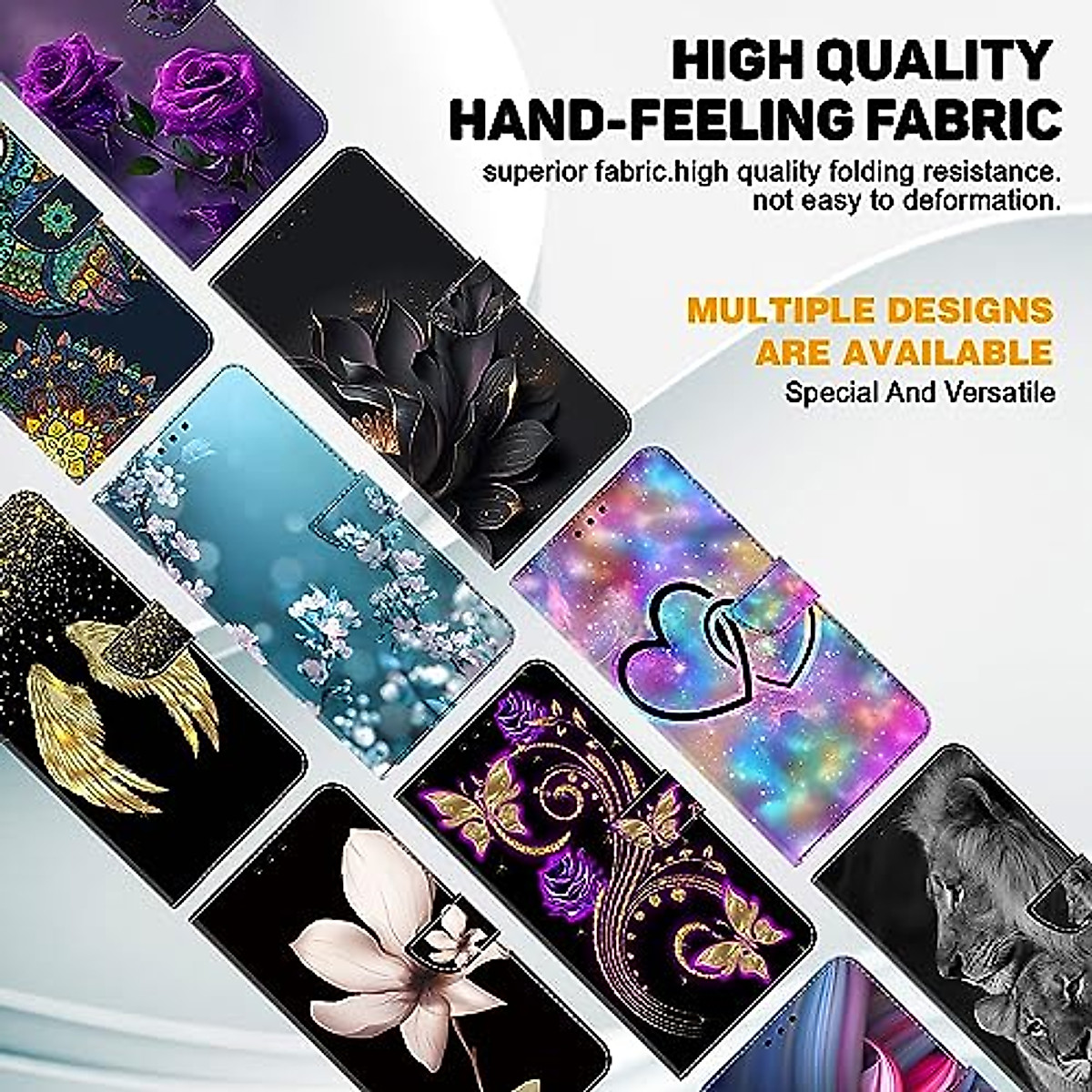 ALILANG for Samsung Galaxy Z Fold 5 5G Wallet Case with Credit Card Holder, Flip Book PU Leather Protective Magnetic Cover for Samsung Z Fold 5 Phone Case-Wings