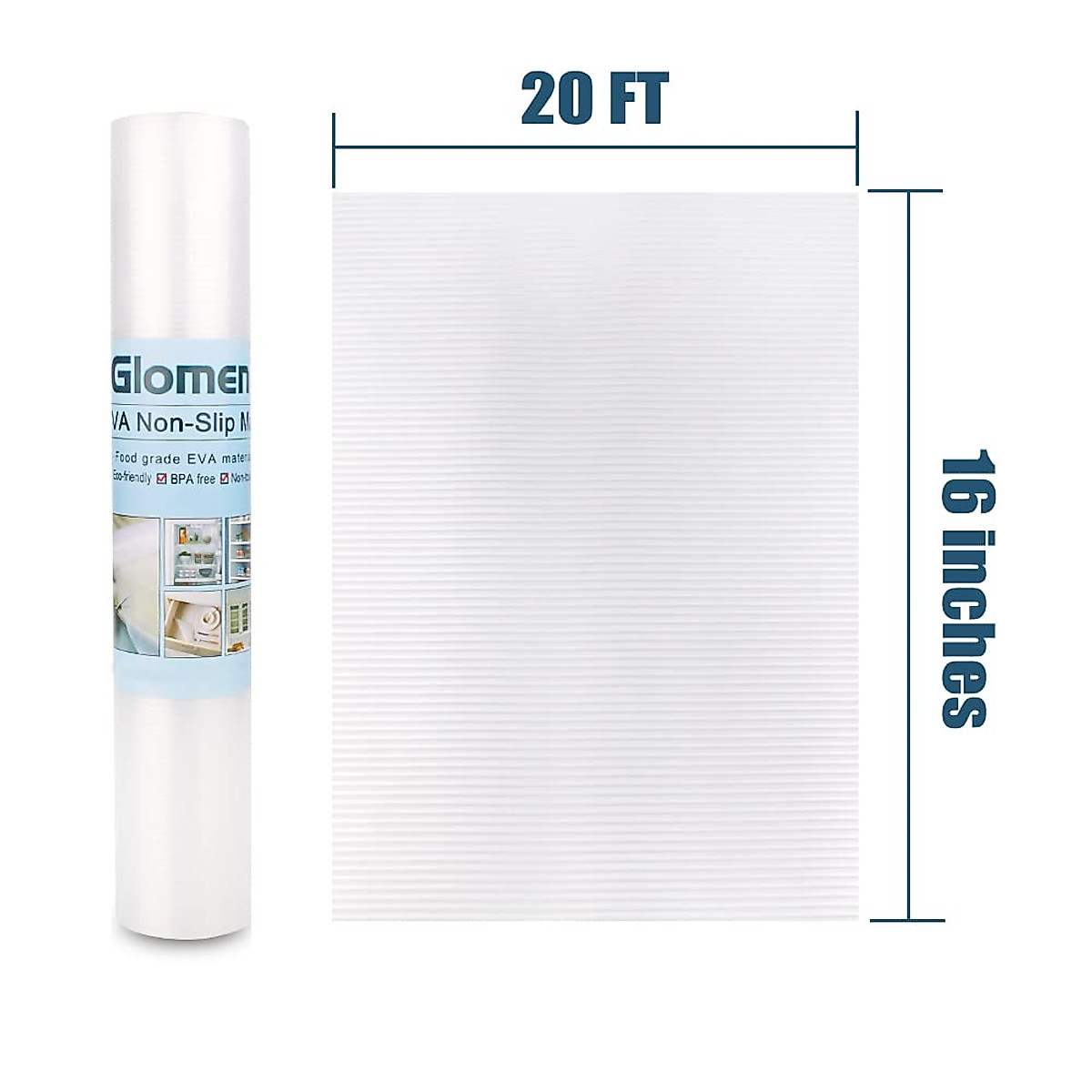 Shelf Liner, Non-Slip Cabinet Liner, Washable Oil-Proof for Kitchen Cabinet, Shelves, Refrigerator, Storage, Desks, 16 Inches x 20 FT, Non Adhesive Drawers Liner… (16 Inches x 20 FT) Clear