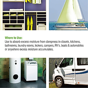 airBOSS Anywhere Dehumidifier, Fights Mildew and Odors, Fragrance Free, No Spills, 10.6 oz, Pack of 6