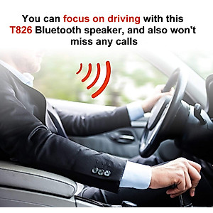 NETVIP Bluetooth Handsfree Speakerphone for Cell Phone, Wireless Car Kit Music Player Adapter with Back-Clip Portable Bluetooth Speaker for Home/Sport/Outdoor, Work with Siri/Google Assistant/TF Card