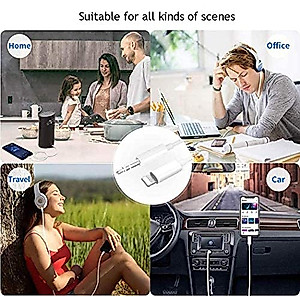 iPhone Aux Cord for Car, Apple MFi Certified Veetone Lightning to 3.5 mm Headphone Jack Adapter Male Aux Stereo Audio Cable Compatible with iPhone 13 13 Pro 12 11 SE 2020 XS XR X 8 7, 3.3FT White