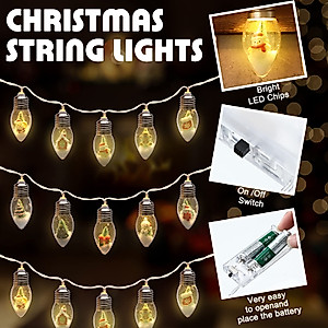 Hungdao Christmas Snow Globe String 7 ft Lights Christmas Tree Bubble Lights with 10 LED Clear Bulbs Battery Operated Snow Globe Lights Christmas Decoration for Garden Decor Party Indoor Outdoor Home