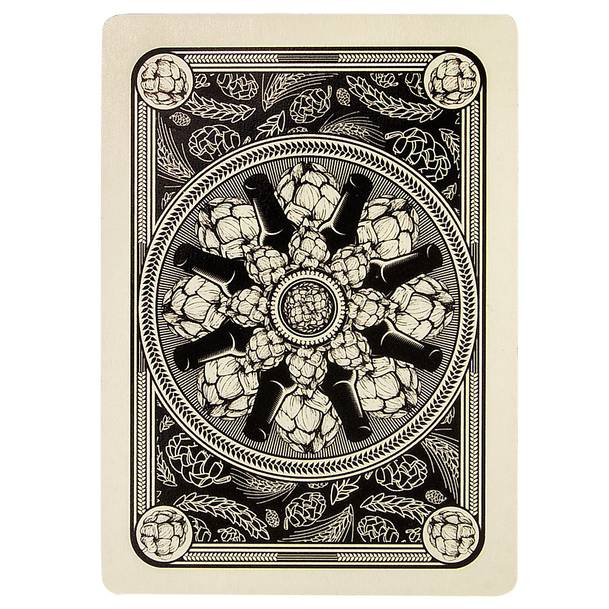 6 Decks Beers & Bluffs Craft Beer Themed Playing Cards | Cream Playing Cards with Custom Hop and Beer Bottle Card Art | Plastic-Coated 310gsm Black Core, Standard Index, Poker Size