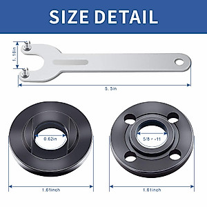7PCS Angle Grinder Nut Angle Grinder Wrench Kit 5/8-11 Flange Metal Lock Nut for Compatible with Dewalt Milwaukee Makita193465-4 Metabo Bosch Ryobi Black Decker 4.5" 5" Grinder Parts