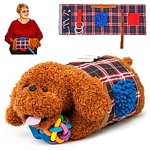 ODOXIA Fidget Muff and Blanket for Elderly | Fidget Blanket for Dementia | Dementia Products for Elderly | Gift and Activities for Seniors with Alzheimer’s or Dementia | Sensory Fidget Toys