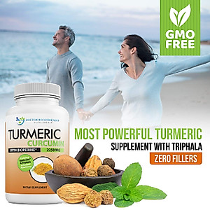 Turmeric Curcumin with Bioperine - 360 Veggie Capsules - 2250mg 95% Curcuminoids with Black Pepper Supplement and Triphala (Pack of 2)