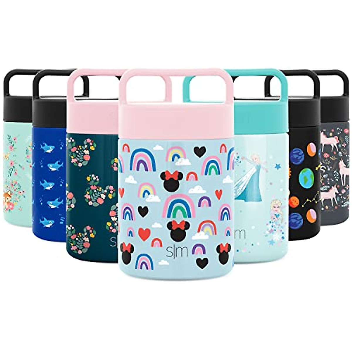 Simple Modern Food Jar Thermos for Hot Food | Reusable Stainless Steel Vacuum Insulated Leak Proof Lunch Storage for Smoothie Bowl, Soup, Oatmeal | Provision Collection | 12oz | Minnie Mouse Rainbows