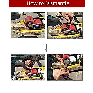 Lyplus Pallet Jack/Truck Load Wheels Set (2 pcs) 3" x 3.75" with Bearings ID 20mm Poly Tread Red - A Pair (Red)