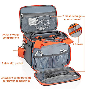 Liphontcta Travel & Business Carrying Case Bag Compatible with Jackery Explorer 160/240/300, ECOFLOW River Mini and Bluetti EB3A, with Waterproof Bottom and Front Pockets and 3 in 1 Retractable USB